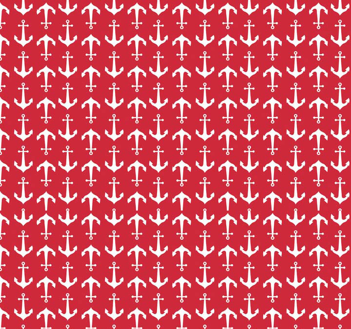 Nautical Medical Scrub Top Ship Anchors Red White Unisex Style for Men ...