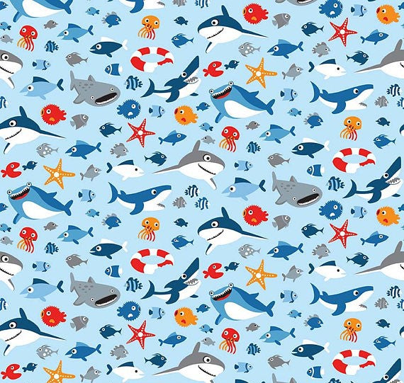 Nautical Sharks, Whales & Friends Medical Scrub Top Unisex Style for M ...